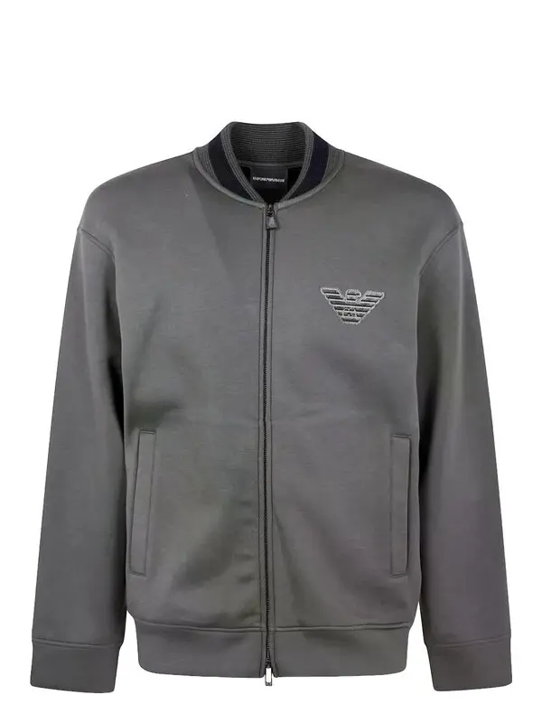 Emporio Armani Eagle Appliqué Bomber Jacket - Black