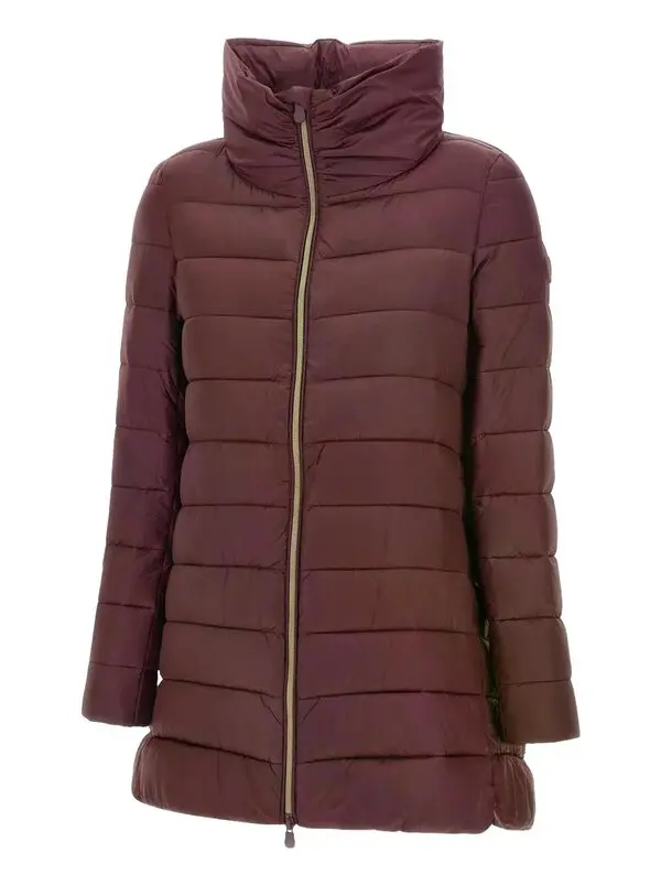 SAVE THE DUCK High-collar Quilted Coat - Red