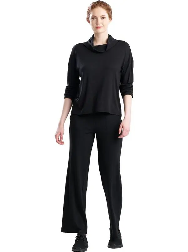 Natori Jersey Essentials Long Sleeve Top - Black