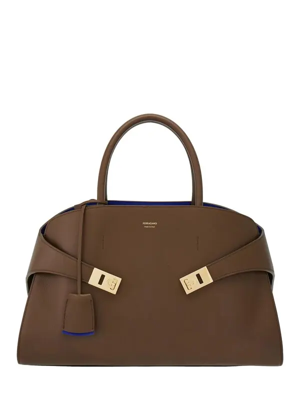 FERRAGAMO Hug Top Handle Bag - Brown