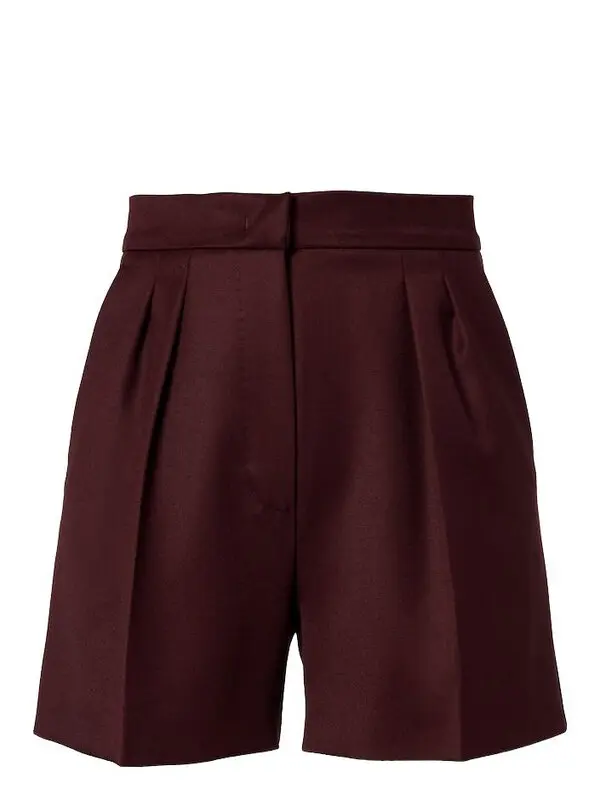 Max Mara Ozieri High-rise Virgin Wool Shorts - Burgundy