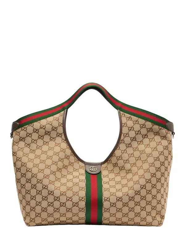 Gucci Giglio Gg Canvas Large Tote Bag - Beige