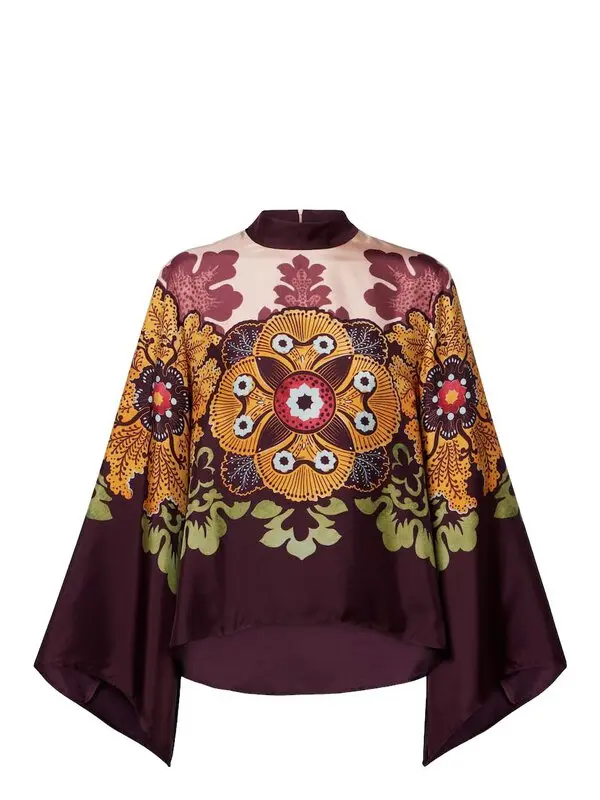 La DoubleJ Make An Exit Silk Twill Blouse - Multicoloured