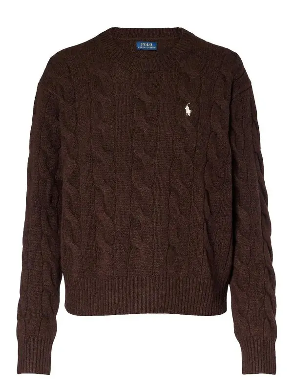 Polo Ralph Lauren Cable-knit Wool And Cashmere Sweater - Brown