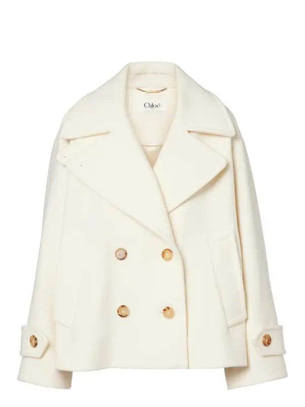 Chloé Oversized Wool-blend Coat - White