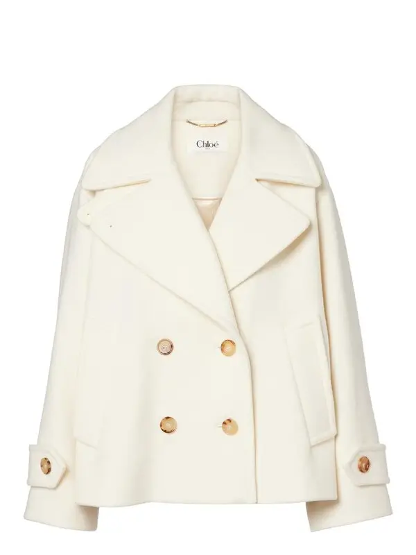 Chloé Oversized Wool-blend Coat - White