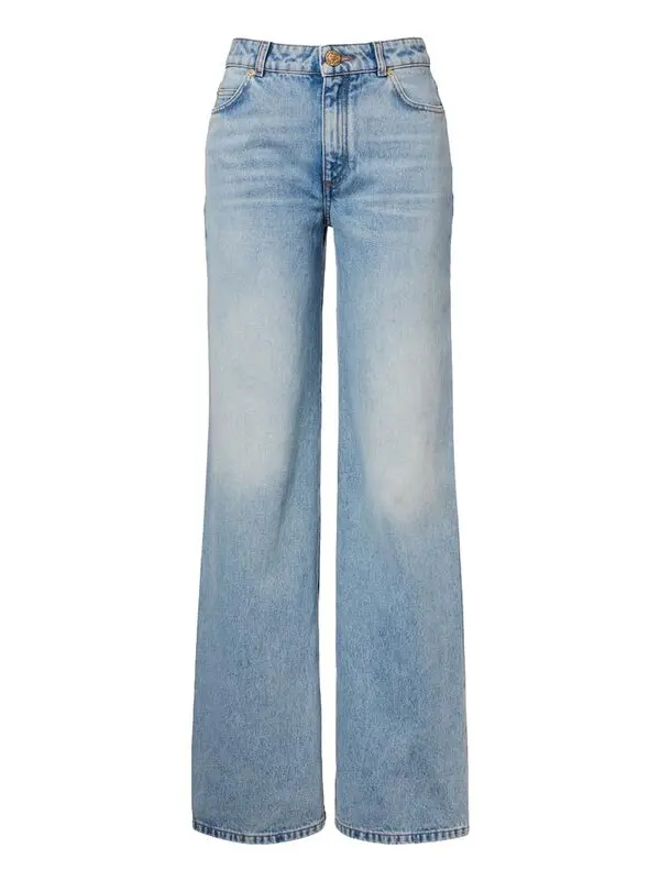Balmain Mid-rise Wide-leg Jeans - Blue