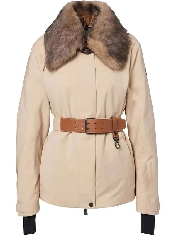 Moncler Vizelles Shearling-trimmed Down Jacket - Beige