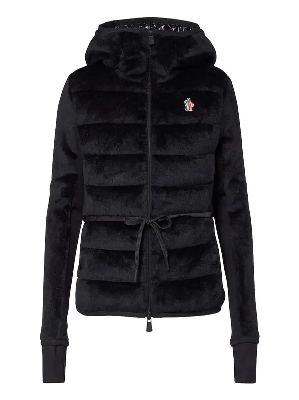 Moncler Down Paneled Cardigan - Black