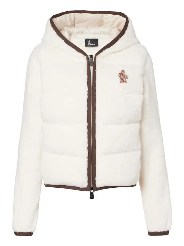 Moncler Hooded Fleece Down Jacket - White