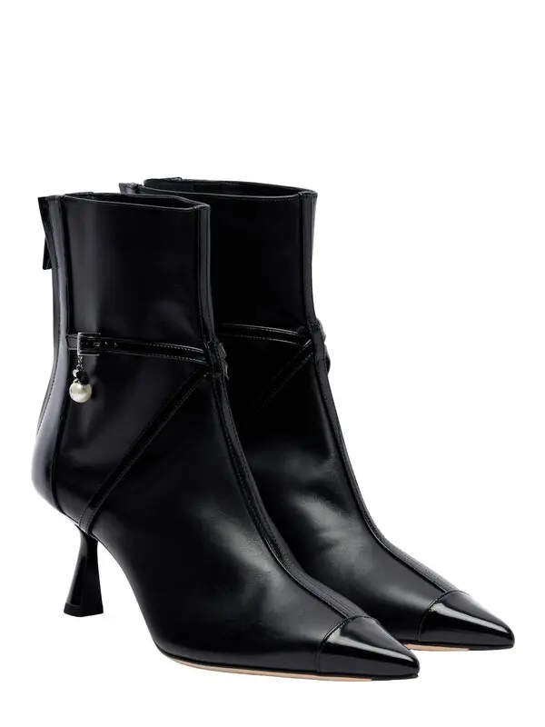 JIMMY CHOO Aren 65 Leather Ankle Boots - Black