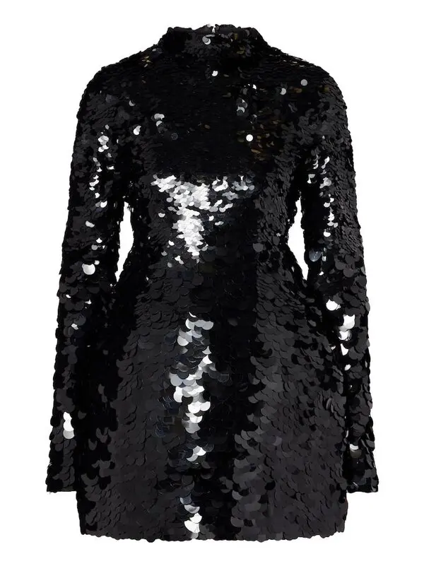 Sportmax Terfrite Sequined Jersey Minidress - Black