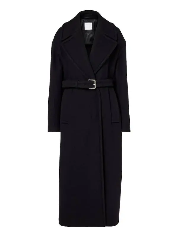 Sportmax Virgin Wool Wrap Coat - Black