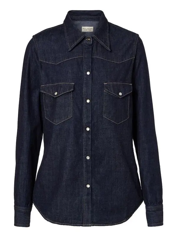 NILI LOTAN Travis Denim Shirt - Blue