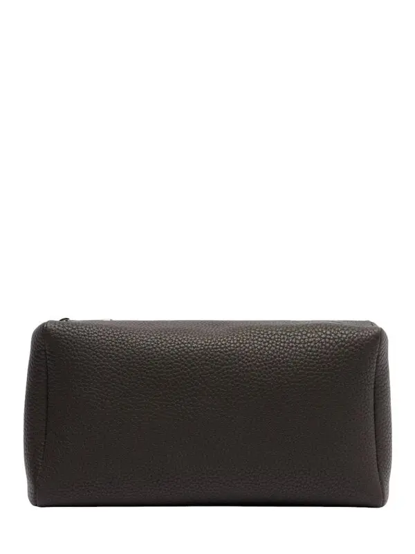 THE ROW Squared Compact Leather Clutch - Grey
