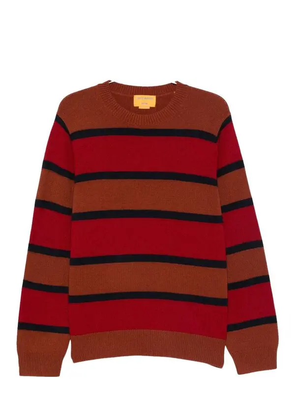 Guest In Residence Striped Cashmere Crew Neck Sweater - Brown