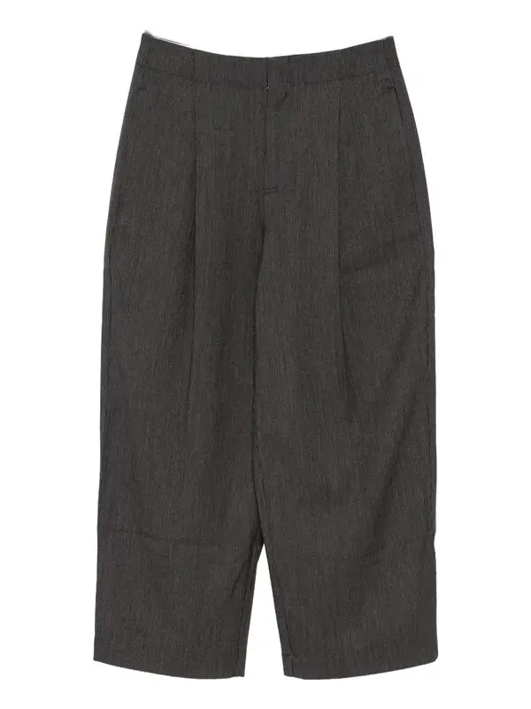 YERSE Pinstriped Crush Trousers - Grey