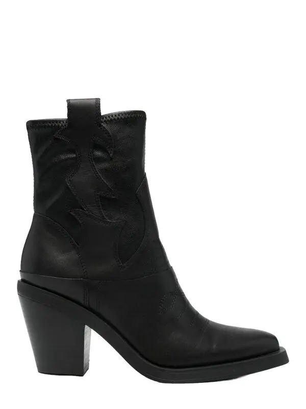 Ash Heeled Ankle Boots - Black
