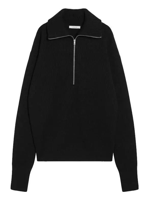 LEMAIRE Zip Sweater - Black