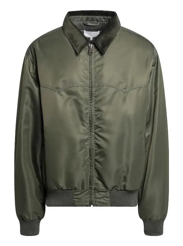 MAISON MARGIELA Zip-up Jacket With Corduroy Collar - Green