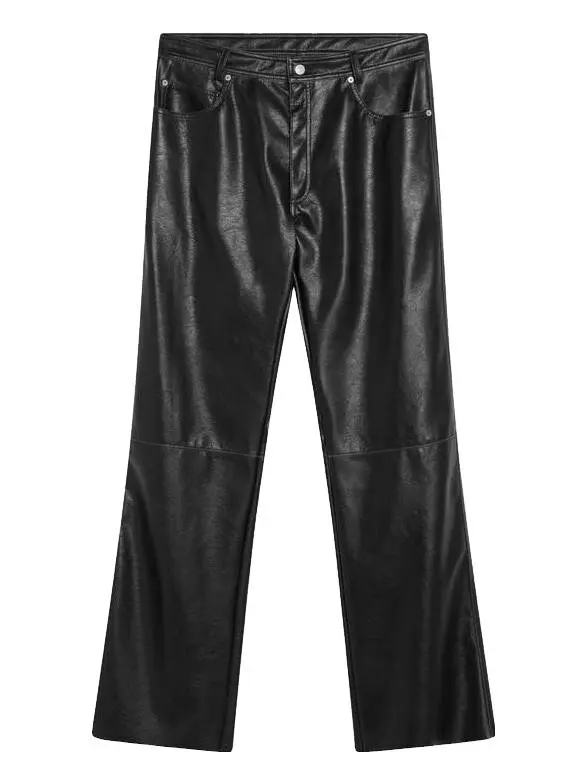 MAISON MARGIELA Faux Leather Trousers - Black