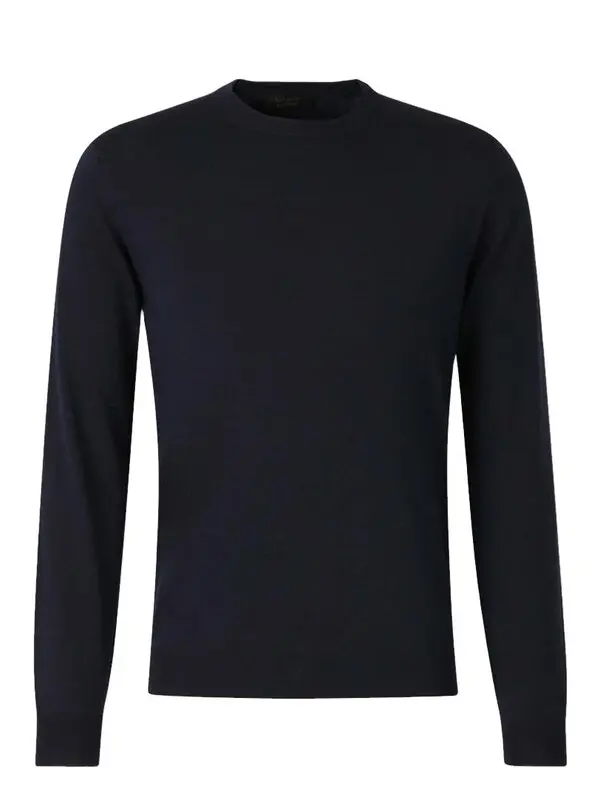 ZANONE Crew Neck Wool Blend Sweater - Midnight Blue