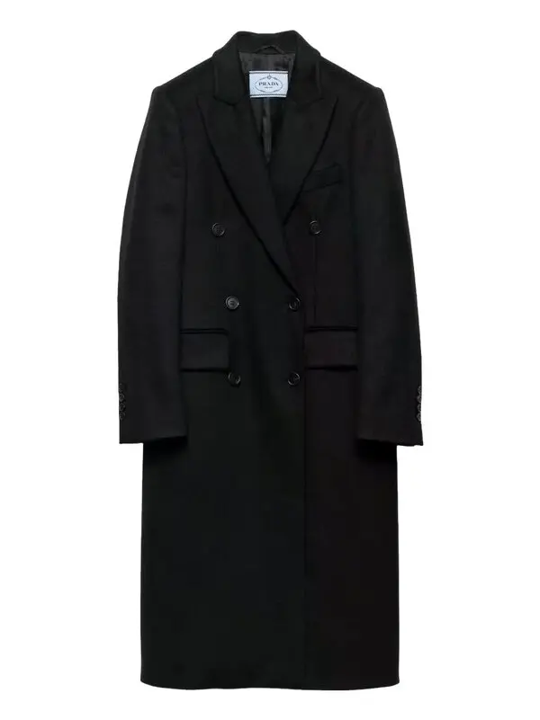 Prada Peak-lapels Coat - Black