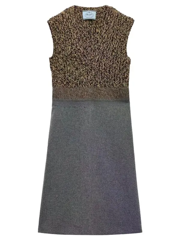 Prada Wool V-neck Dress - Grey