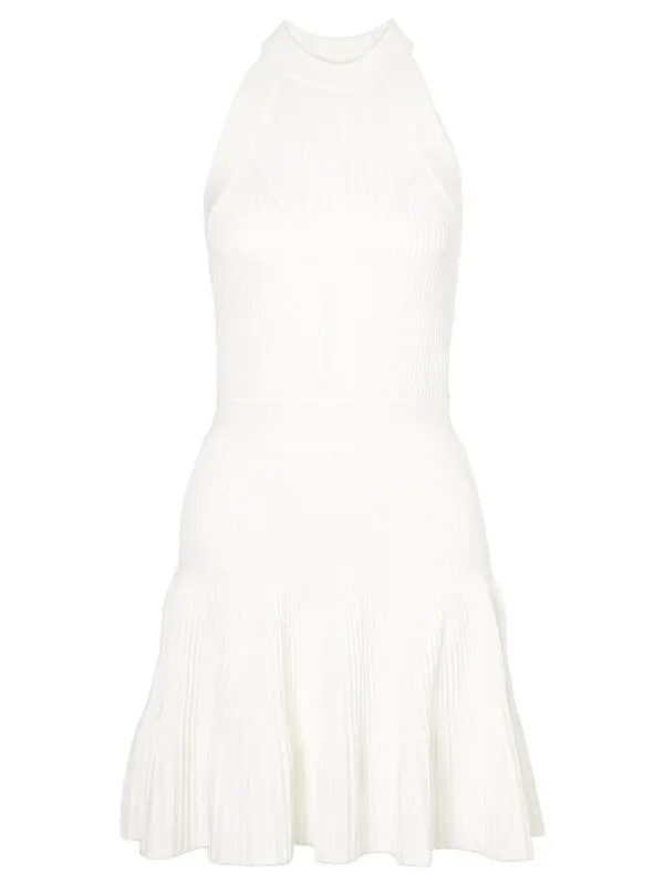 Balmain Pointelle-knit Mini Dress - White