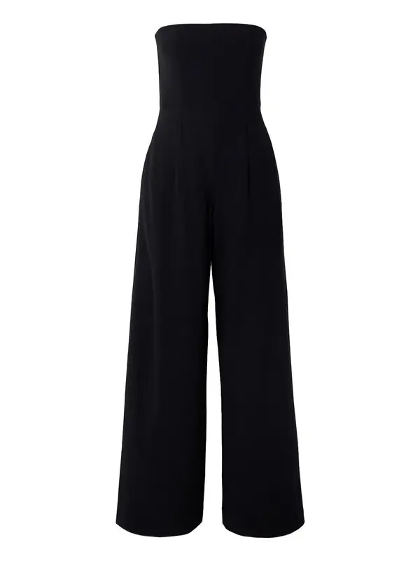 TWP Jade Strapless Wool-crepe Jumpsuit - Blue