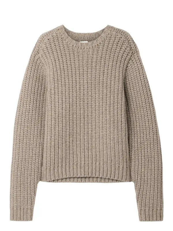 Khaite Natt Ribbed Cashmere Sweater - Brown
