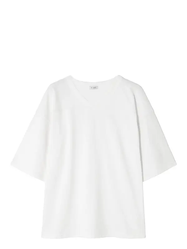 ST. AGNI Paneled Organic Cotton-jersey T-shirt - White
