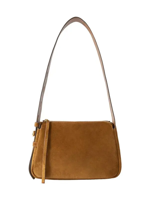 Tory Burch Romy Small Suede Shoulder Bag - Brown