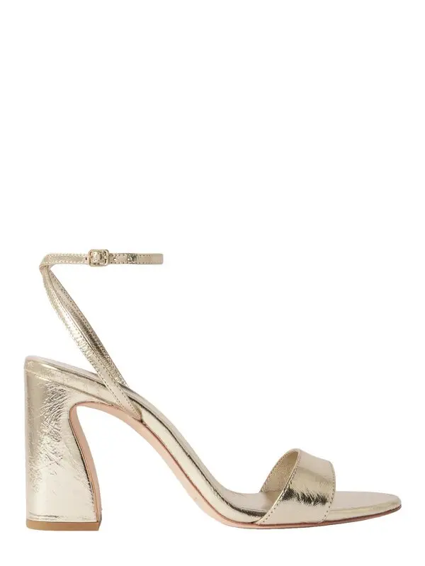 LOEFFLER RANDALL Malia Metallic Crinkled-leather Sandals - Gold