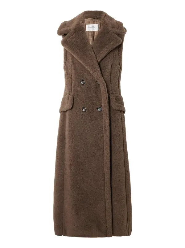 Max Mara Boario Belted Alpaca-blend Double-breasted Coat - Metallic