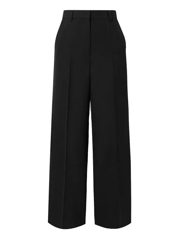 TOTEME Recycled Grain De Poudre Straight-leg Pants - Black