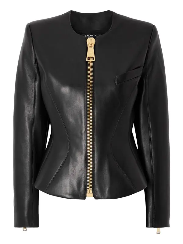 Balmain Leather Jacket - Black