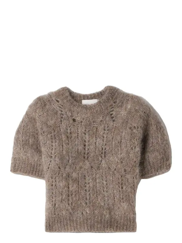 Citizens Of Humanity Odette Pointelle-knit Sweater - Brown