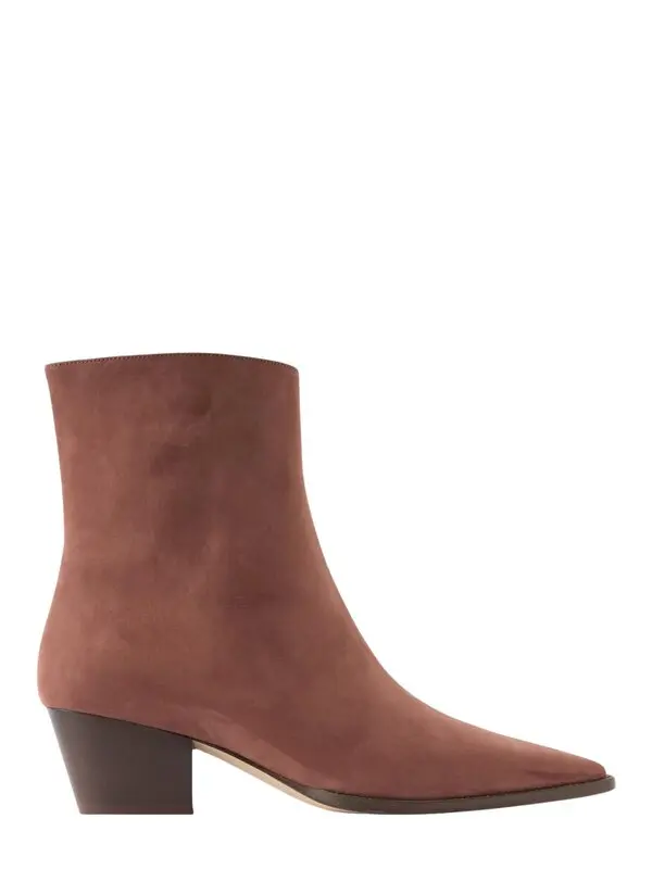 Manolo Blahnik Aliera 50 Nubuck Ankle Boots - Brown