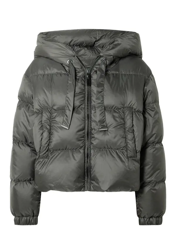 Max Mara The Cube Seie Hooded Quilted Down Jacket - Gray