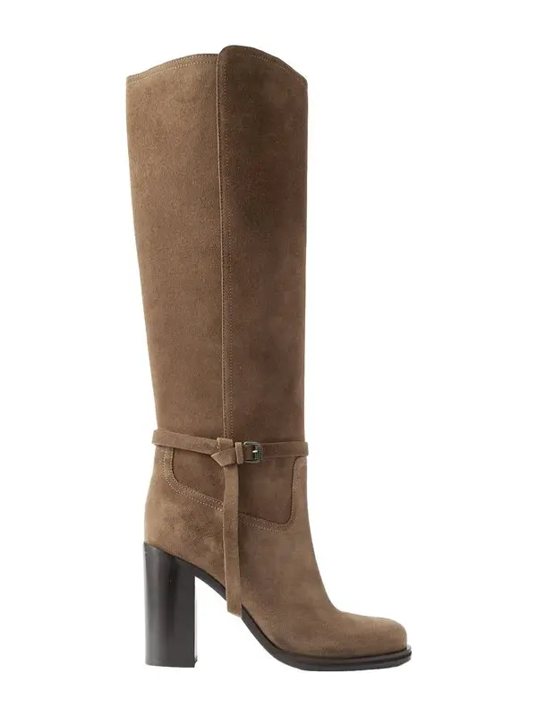 Brunello Cucinelli Suede Knee Boots - Brown