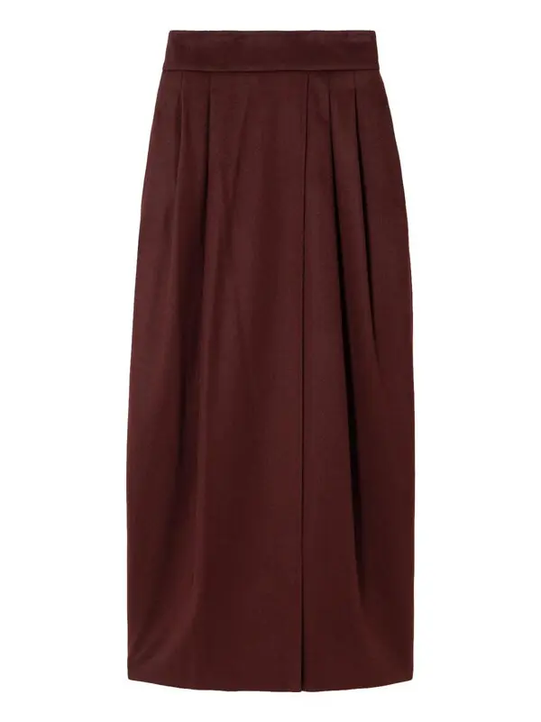 Max Mara Pleated Maxi Skirt - Red