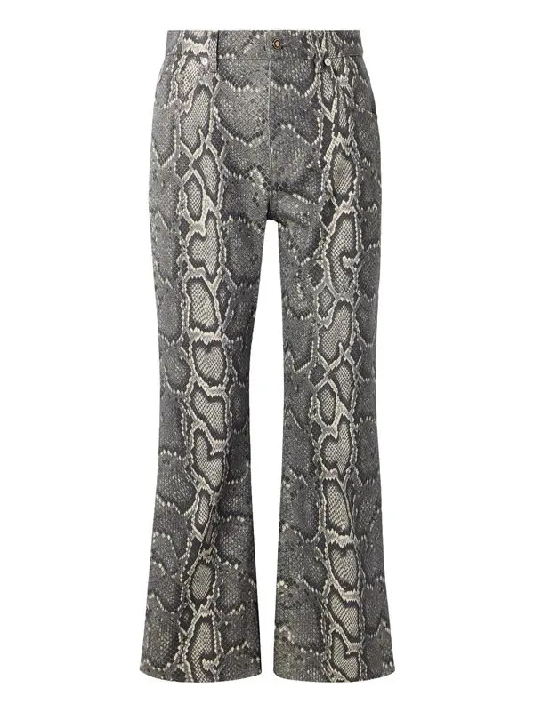Gabriela Hearst - Ezra Snake-Print Recycled Mid-Rise Bootcut Jeans