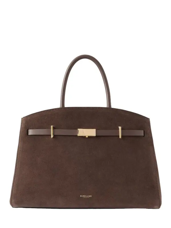 DEMELLIER The Hudson Midi Suede Tote - Brown