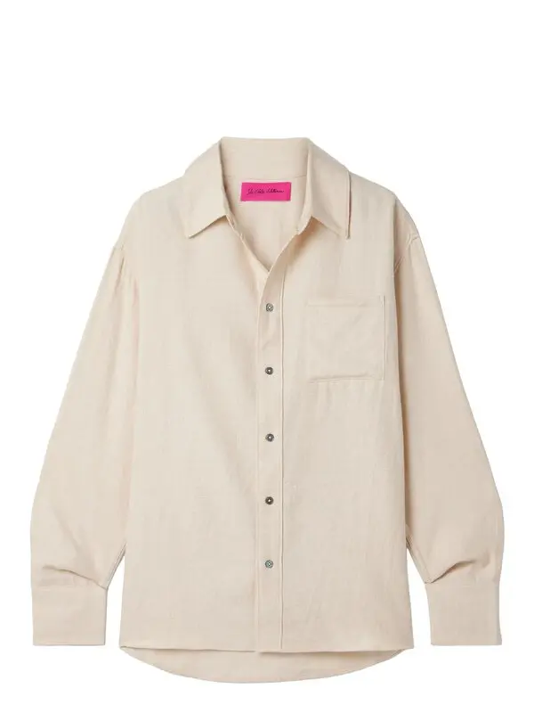 THE ELDER STATESMAN Wool And Cashmere-blend Twill Shirt - Cream