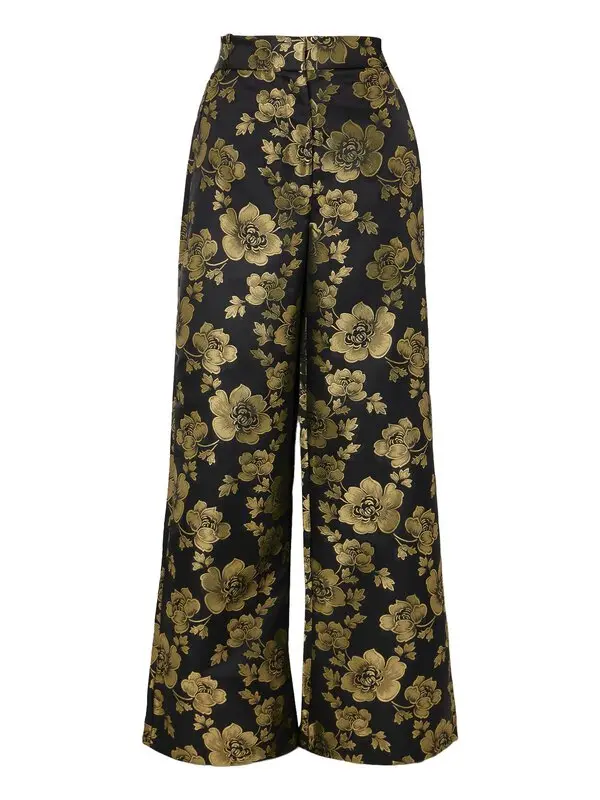 DESTREE Beatrice Floral-brocade Wide-leg Pants - Multi