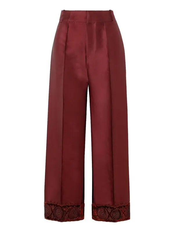 DESTREE Yoshitomo Embellished Straight-leg Pants - Burgundy