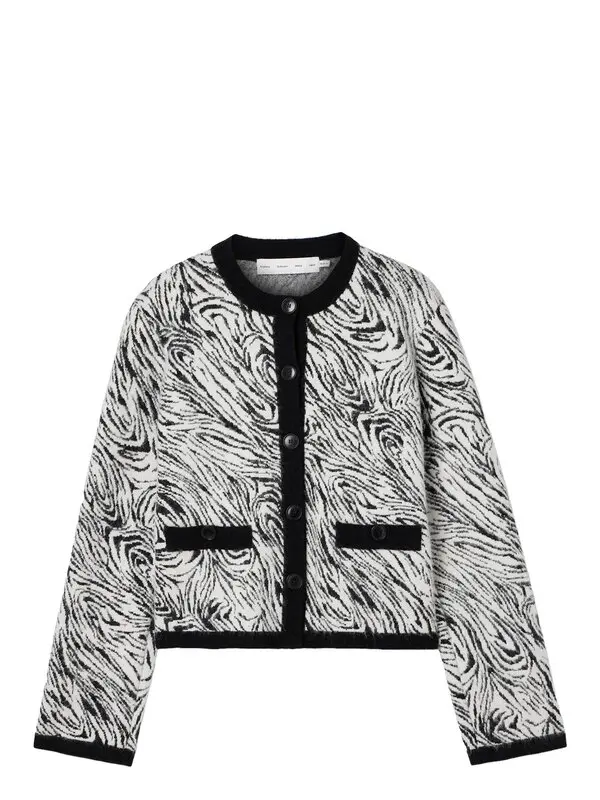 Proenza Schouler White Label Amina Zebra Stripe Jacquard-knit Cardigan - Multi
