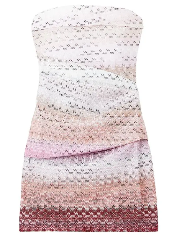 Missoni Pleated Dégradé Metallic Crochet-knit Mini Dress - Pink