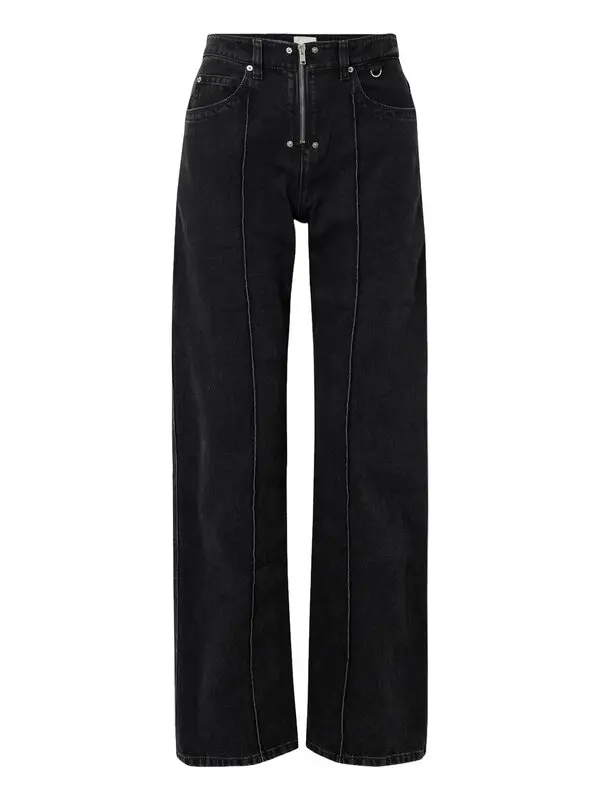 MARANT ETOILE Stely Embellished Mid-rise Straight-leg Jeans - Black